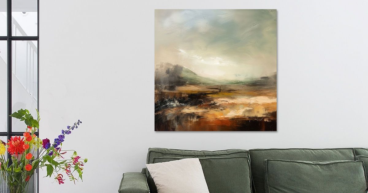 Abstract landschap " I love nature" van Studio Allee op canvas, behang en meer